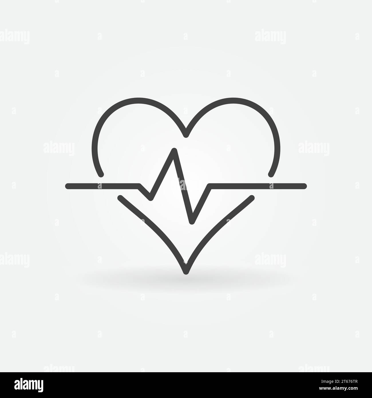 Heart pulse vector minimal icon or design element in thin line style ...