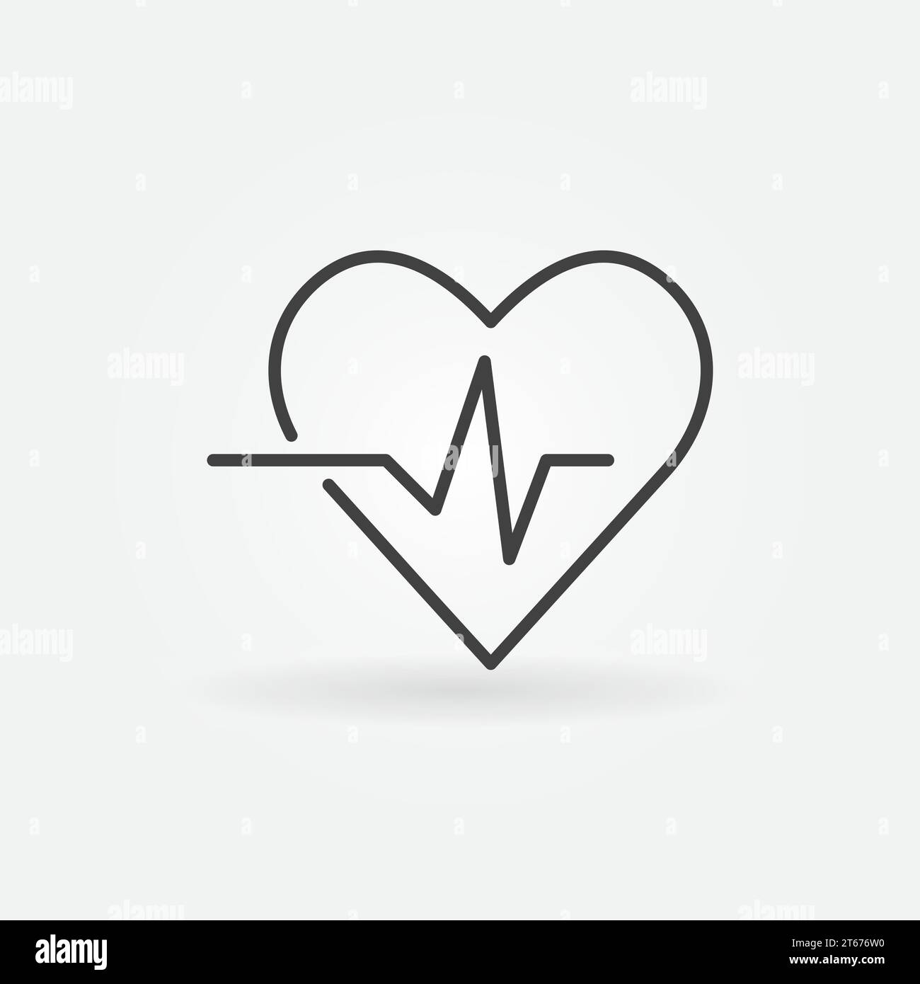 Heartbeat vector icon - heart rate linear symbol or logo element Stock ...