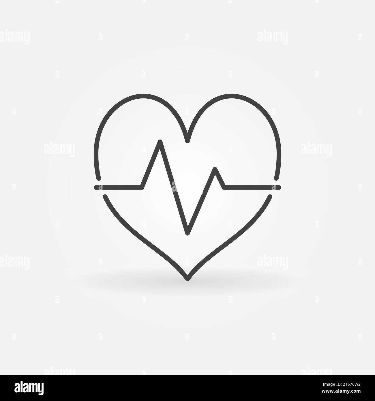 Heartbeat icon in minimal outline style. Vector heart rate concept ...