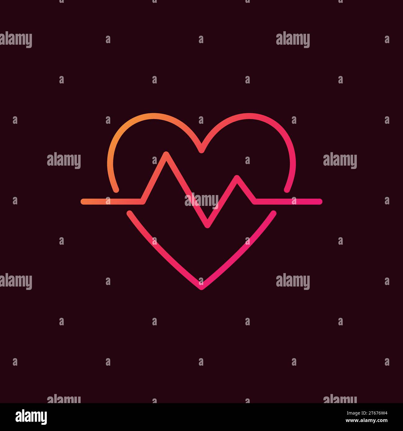 Heartbeat linear colored icon. Vector simple heart beat pulse symbol or ...