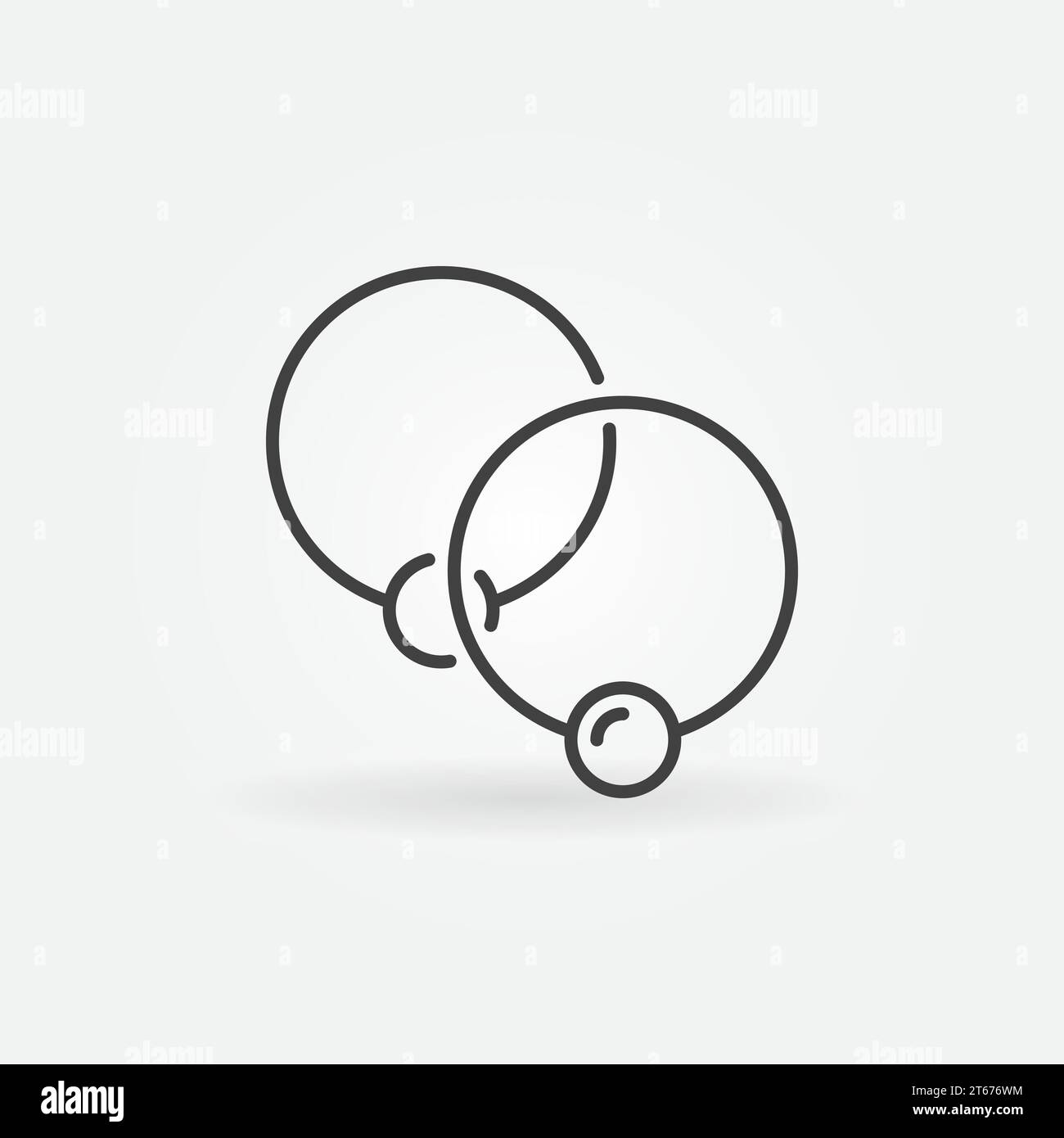 Two captive rings minimal icon - vector ball closure ring sign or logo ...