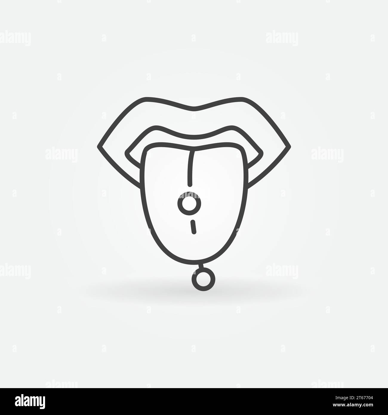 Tongue Piercing Concept Icon Vector Pierced Tongue Minimal Symbol Or Design Element In Thin
