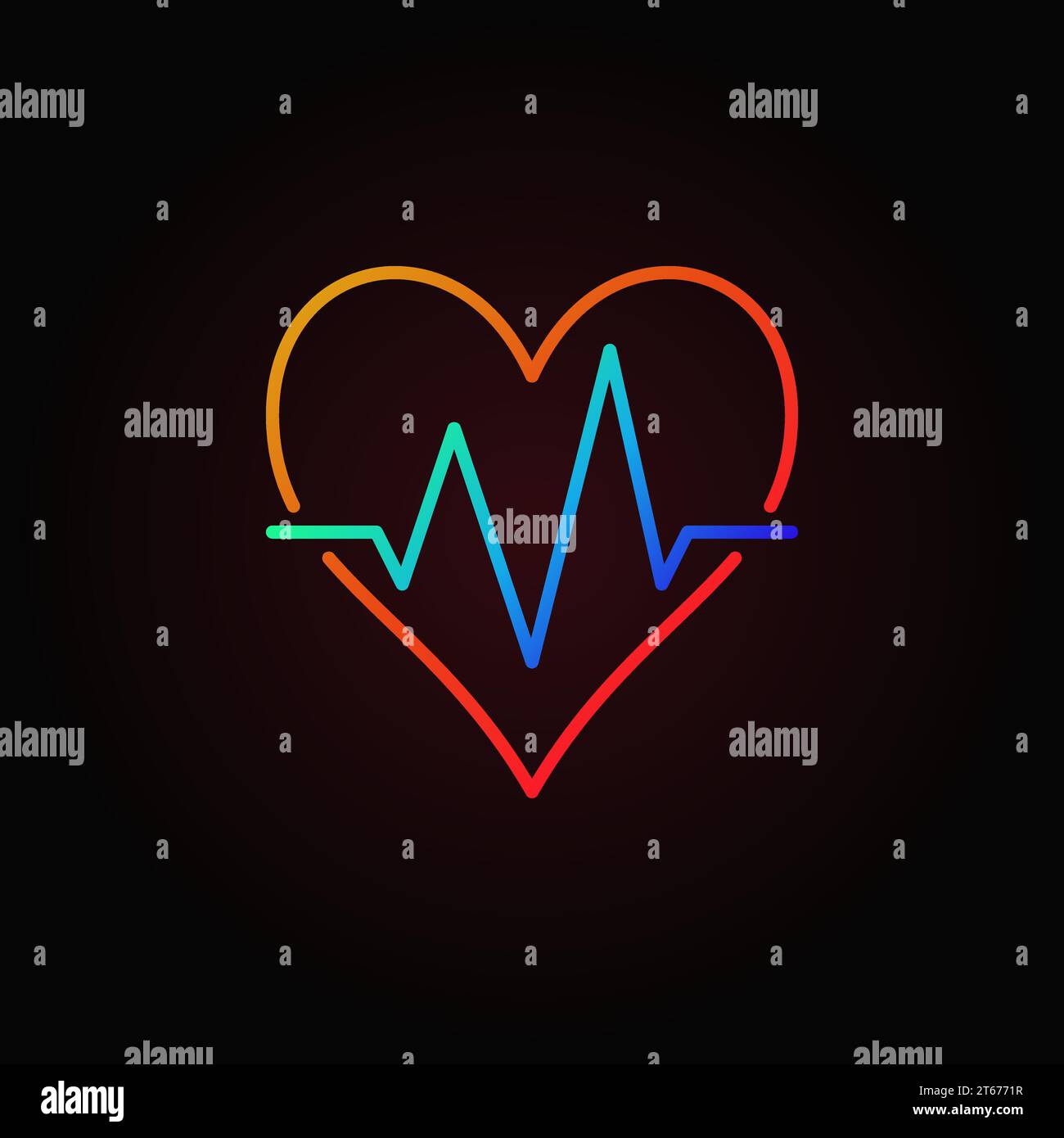 Outline heart beat vector Stock Vector Images - Alamy