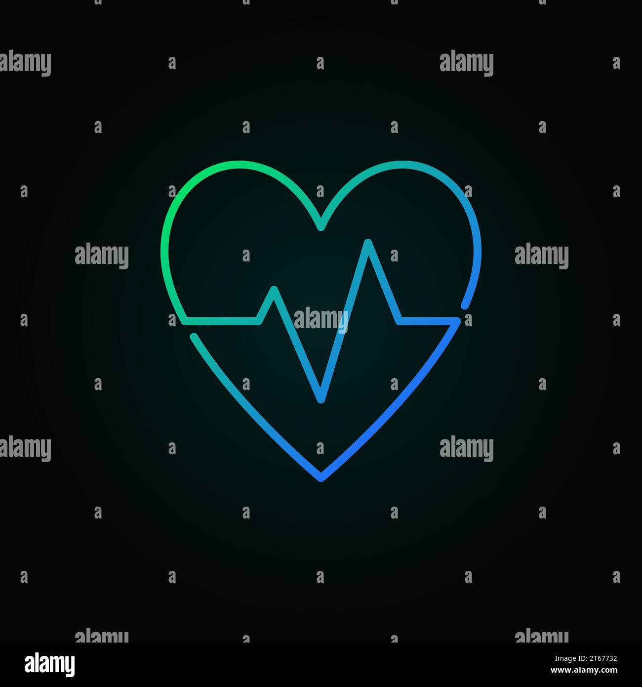 Heartbeat vector blue icon. Heart rate minimal symbol or logo element ...