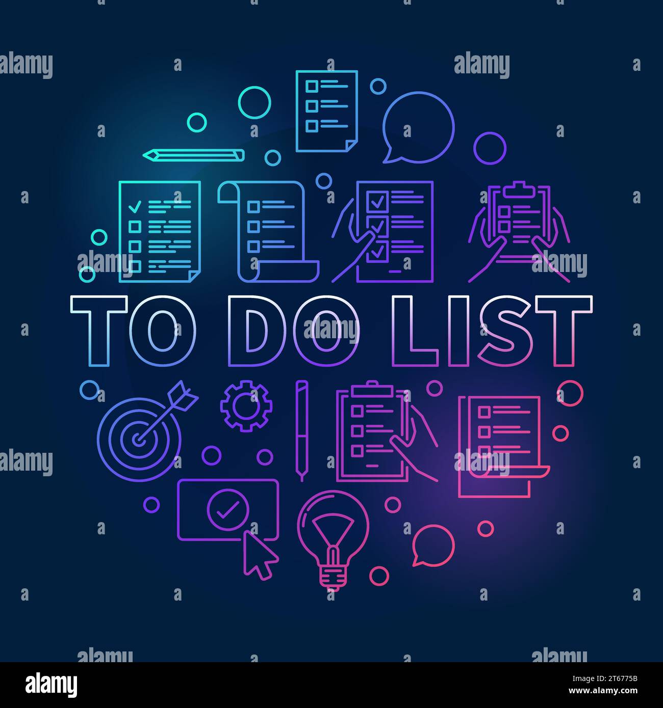 To do list vector colored round illustration made with checklist and ...
