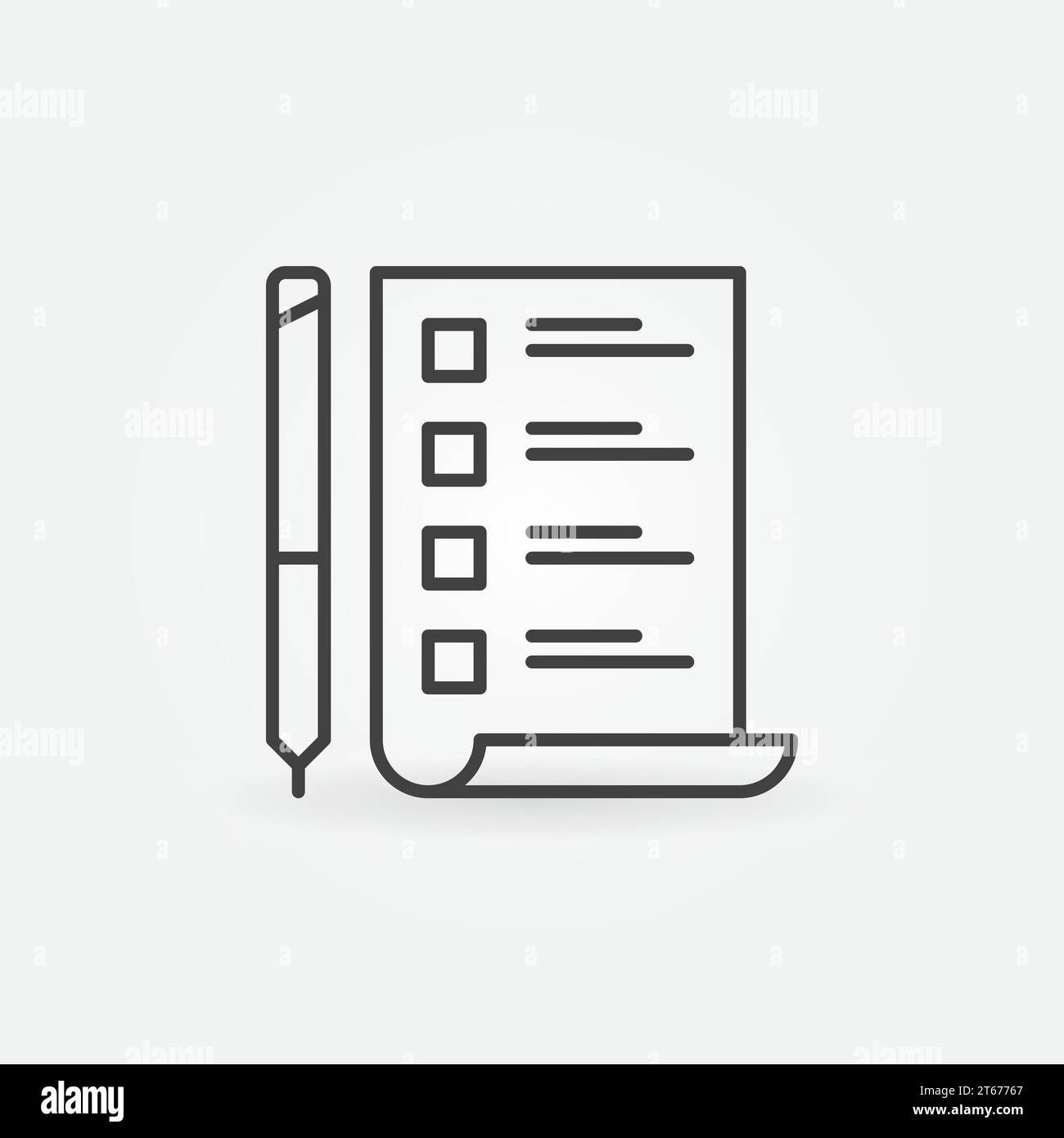 To Do List with pen vector minimal icon or design element in thin line ...