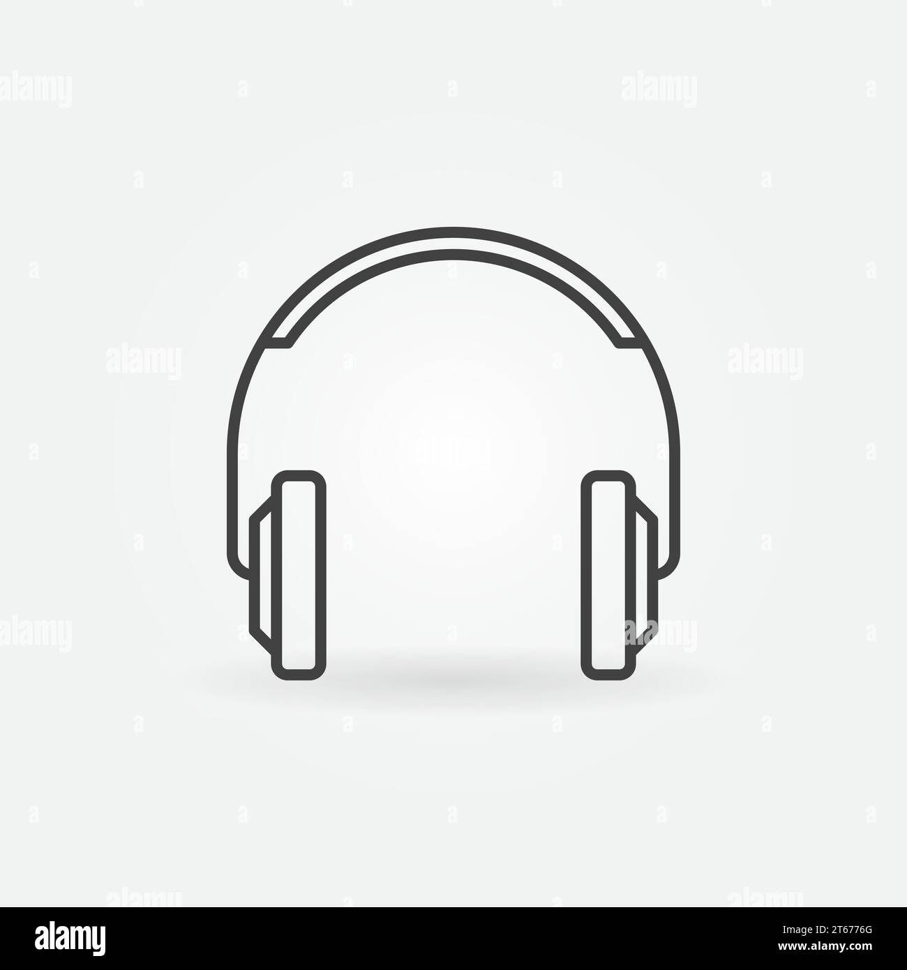 Headphones simple vector icon or logo element in thin line style Stock ...