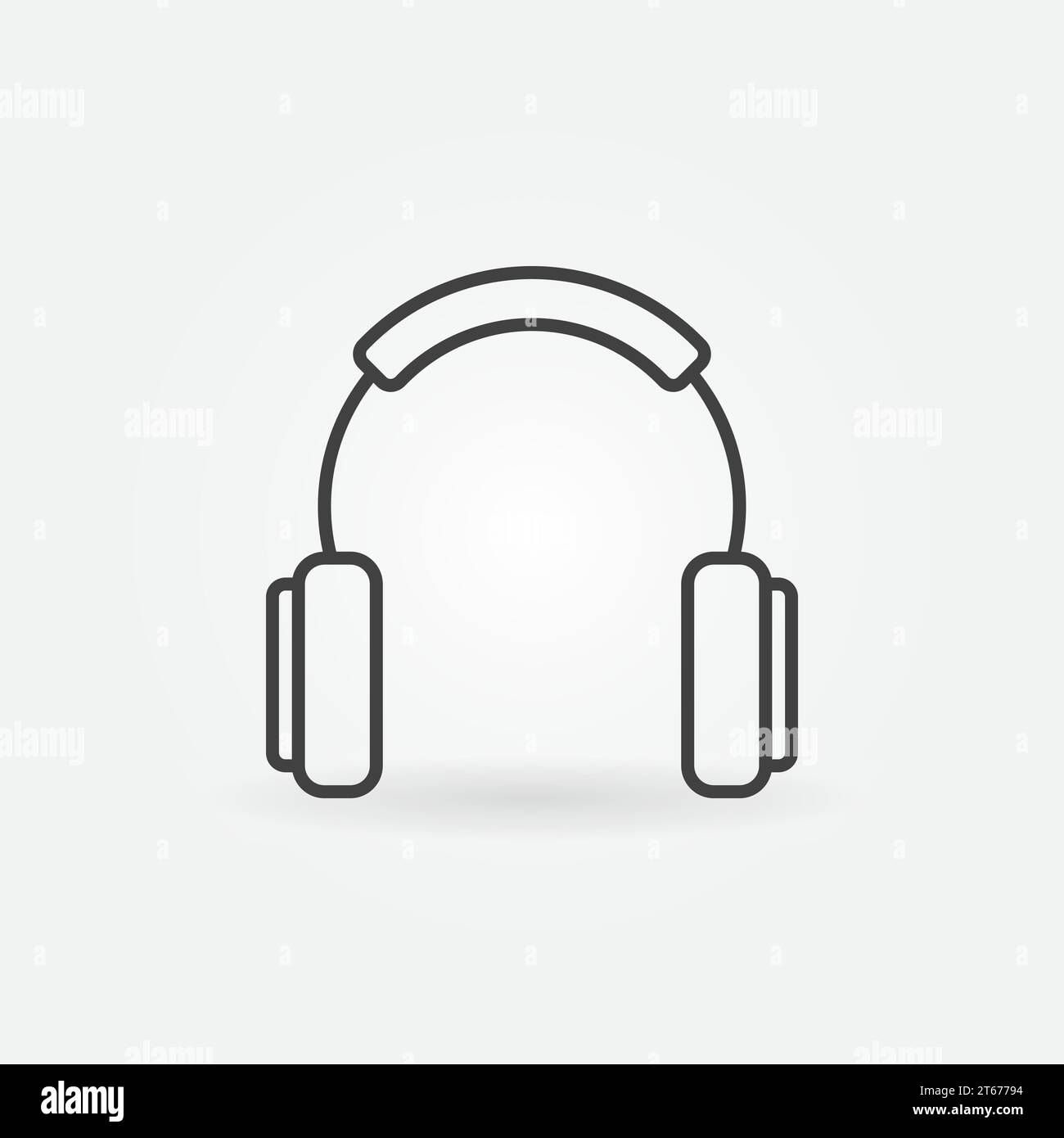 Headphones outline simple vector concept icon or design element Stock ...