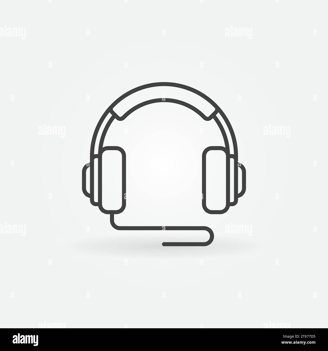 Over-Ear Wired Headphones vector icon or symbol in thin line style ...