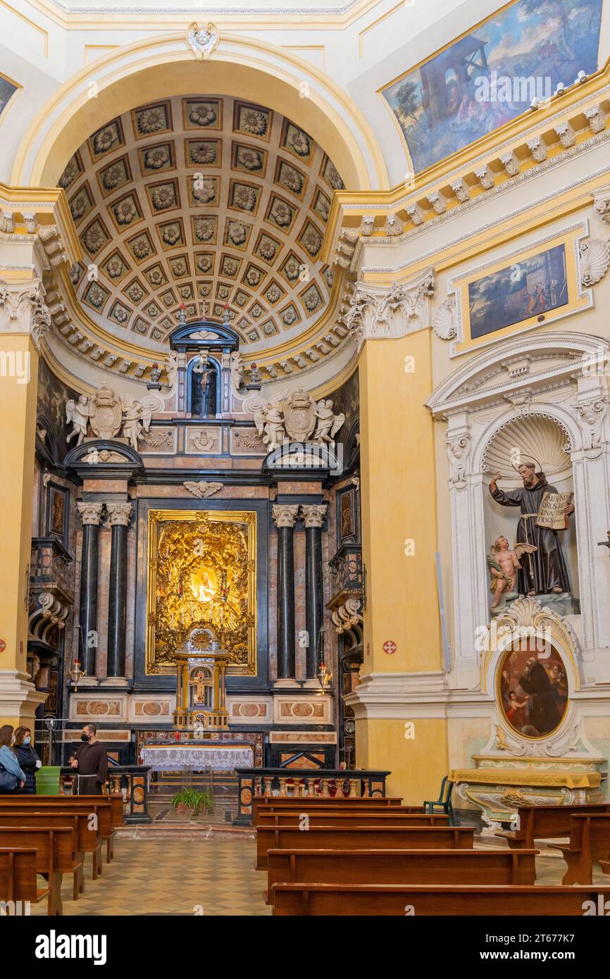 Turin, Italy - February 25, 2022: View of the interior of the Church of ...