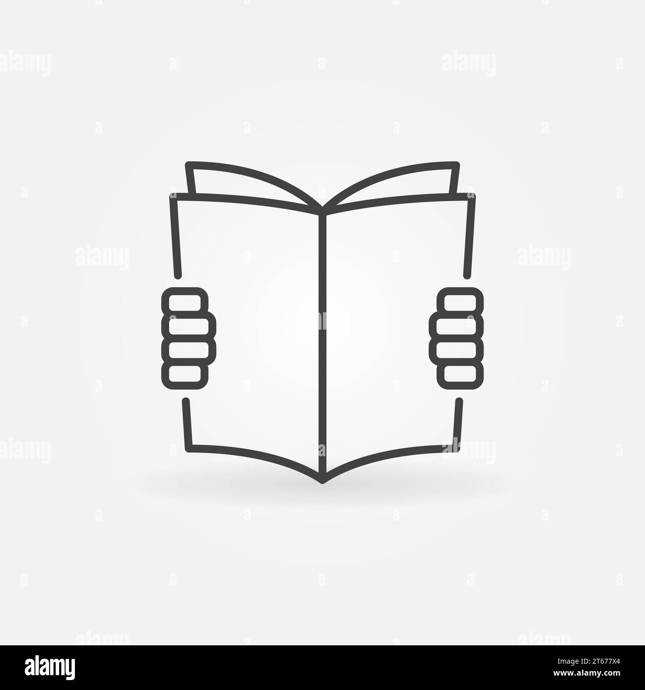Hands holding open book reading Stock Vector Images - Alamy