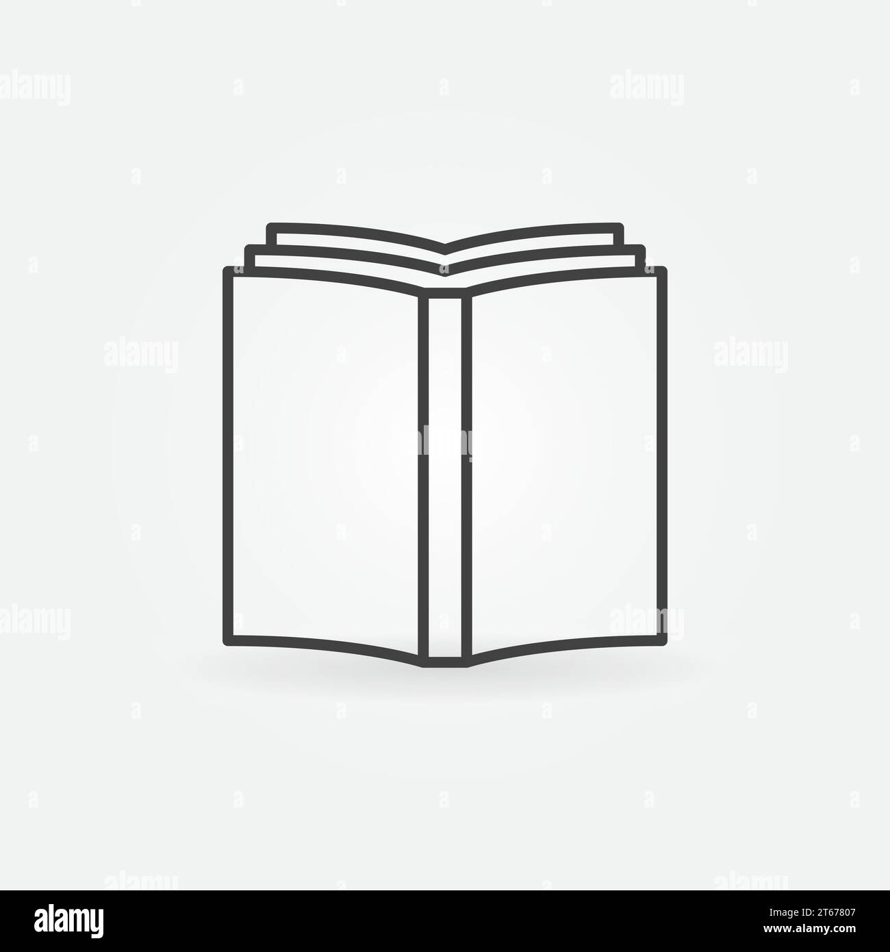 Book simple icon - vector symbol or design element in thin line style ...