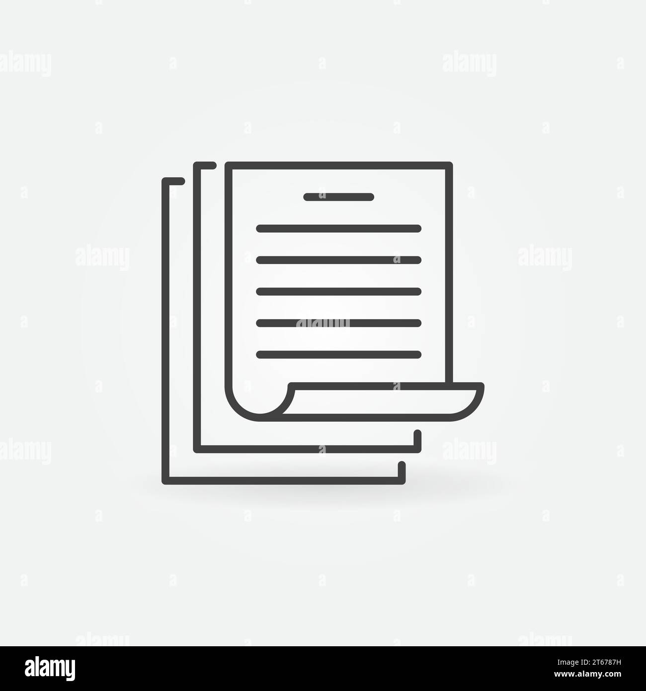 Documents or papers vector concept outline icon. Document linear symbol ...
