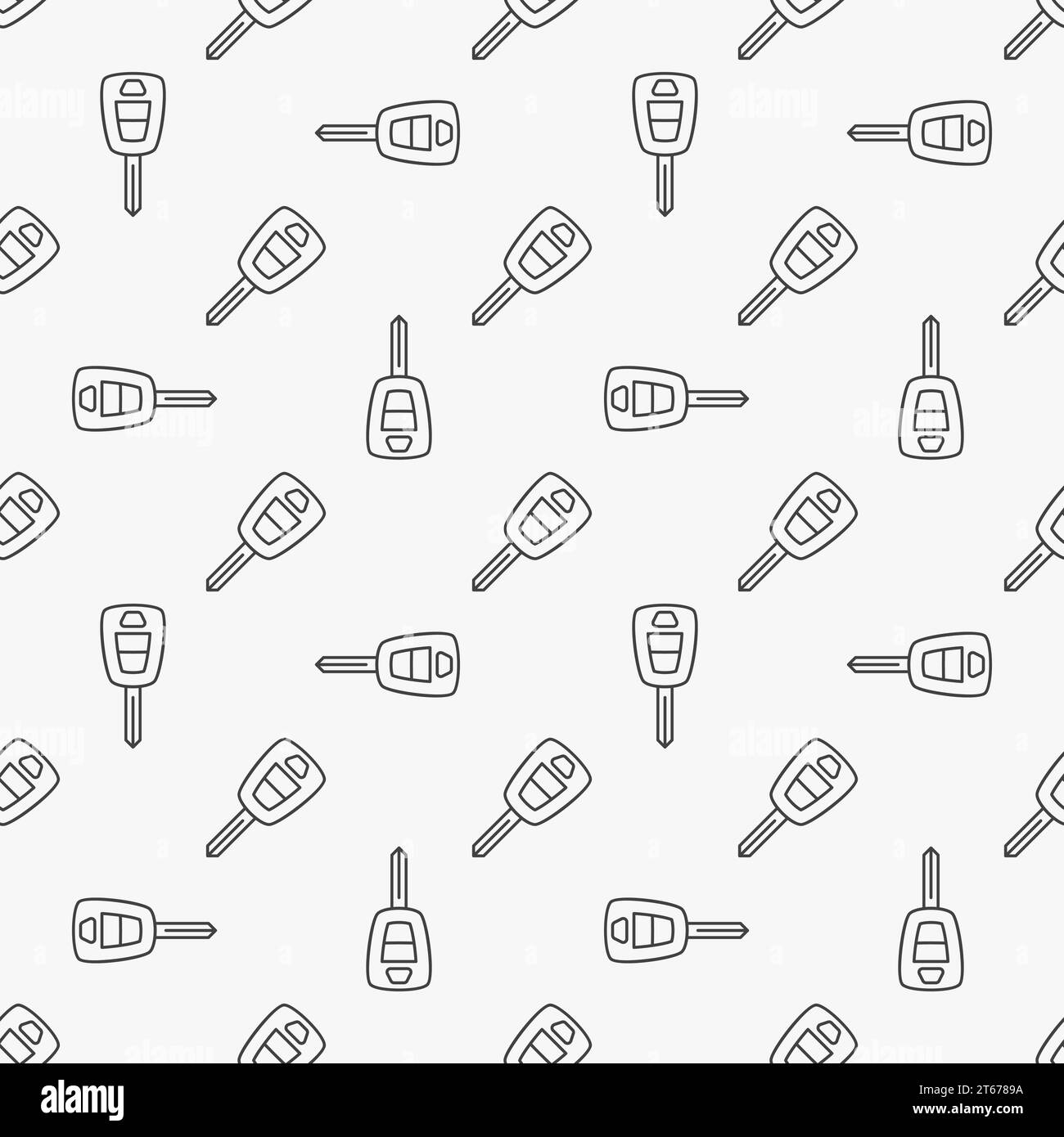 Car key minimal pattern - vector texture made with outline key icons ...