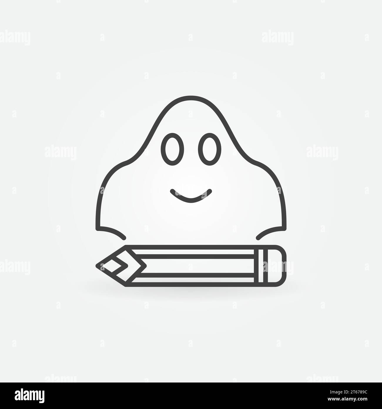 Ghost writing concept simple icon or design element in thin line style ...