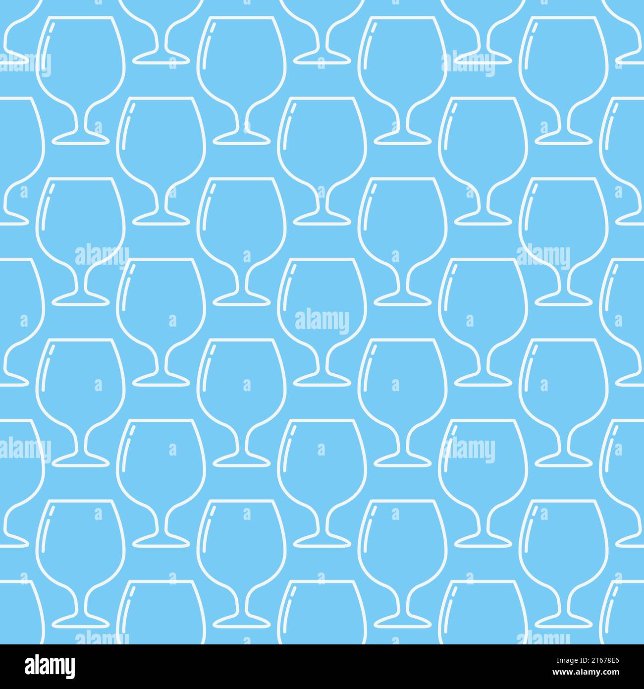 Blue seamless vector pattern made with white outline brandy or cognac glass signs Stock Vector ...