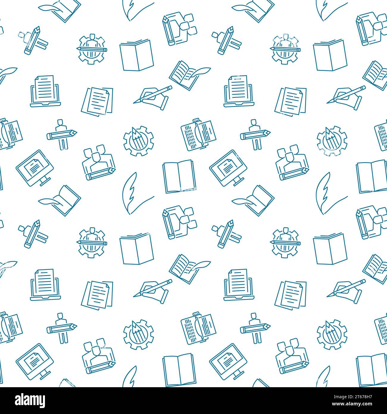 Writer vector creative seamless pattern with white background Stock ...