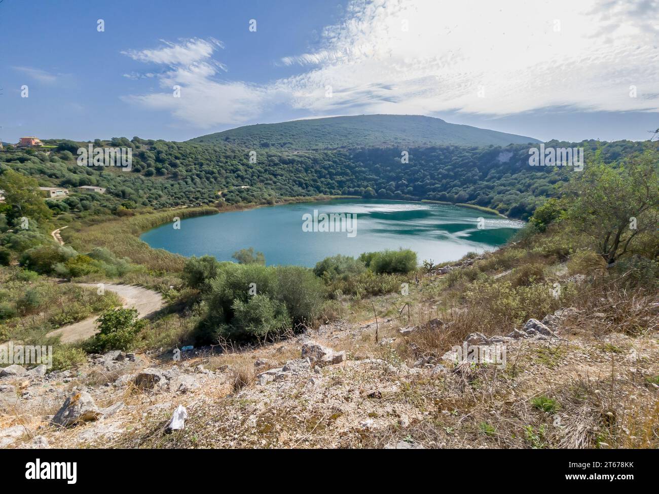 Lake Komiti. Vonitsa. Greece. Created as a result of a comet strike ...