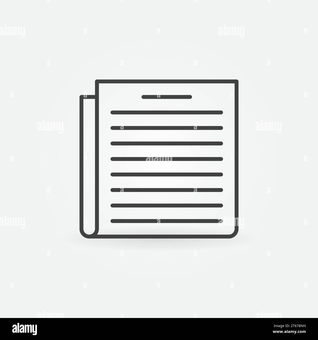 Document outline concept icon or design element in thin line style ...