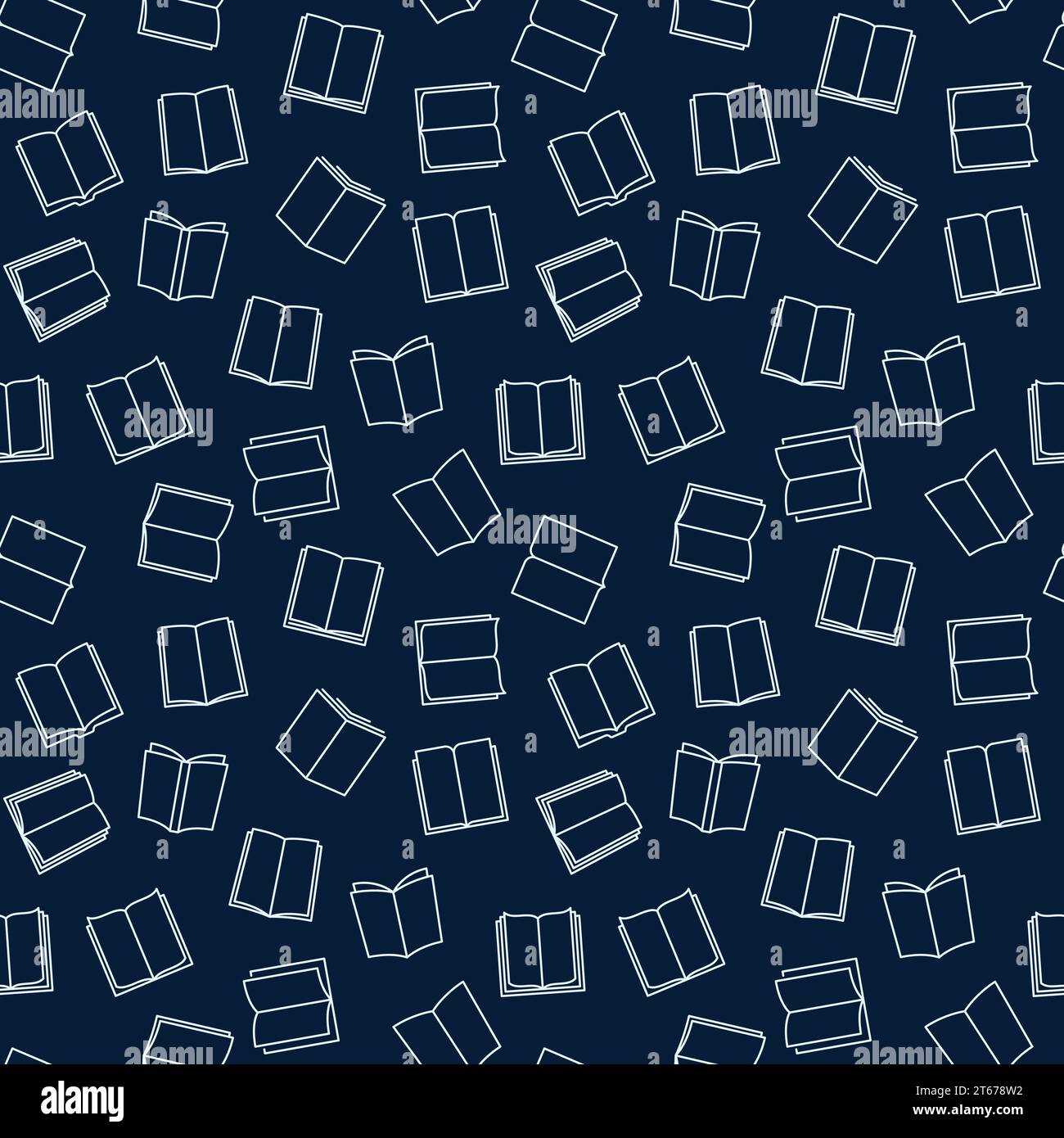 Vector books seamless pattern or background in thin line style Stock ...