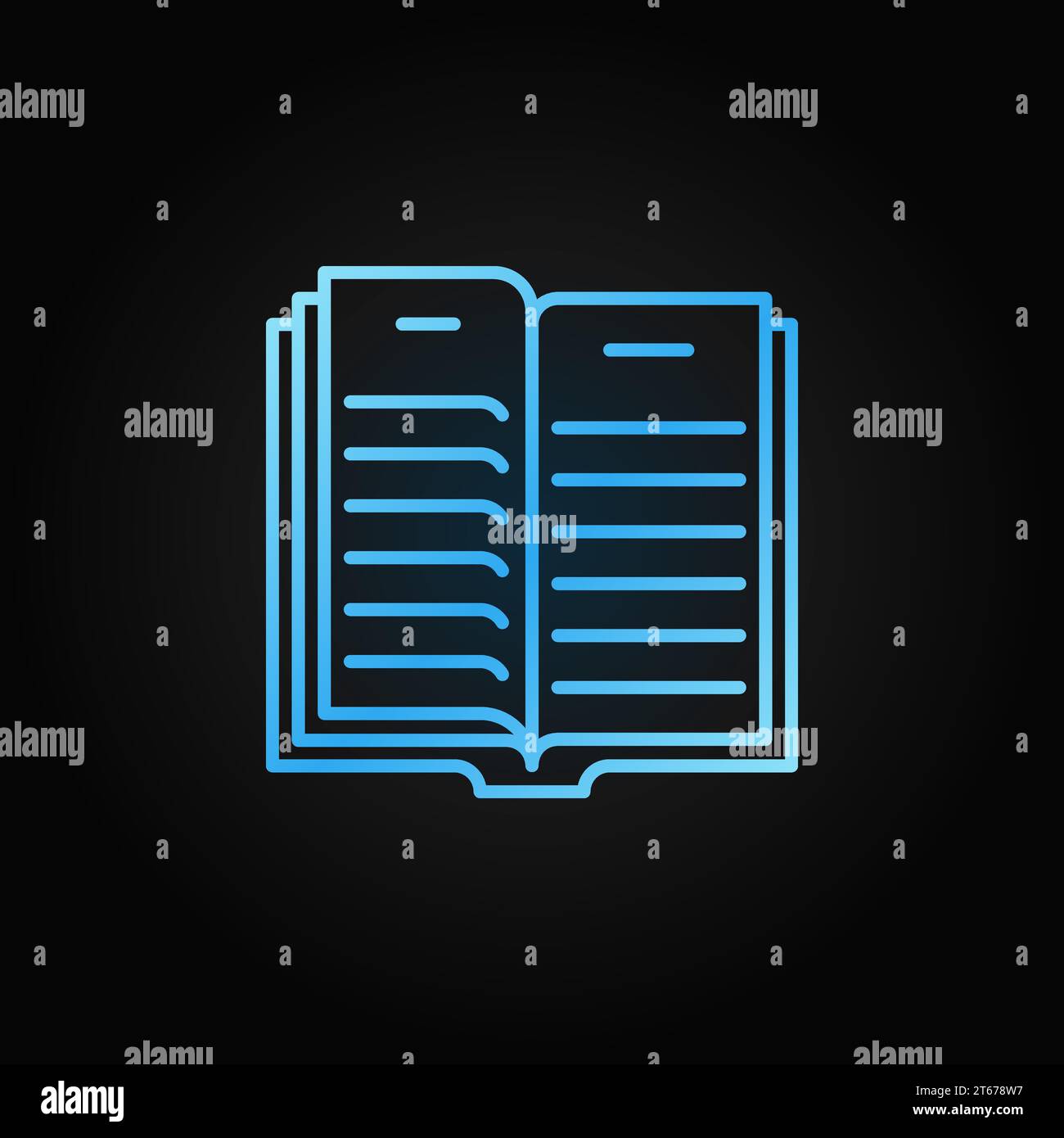 Book outline blue icon - vector open book concept symbol or logo ...