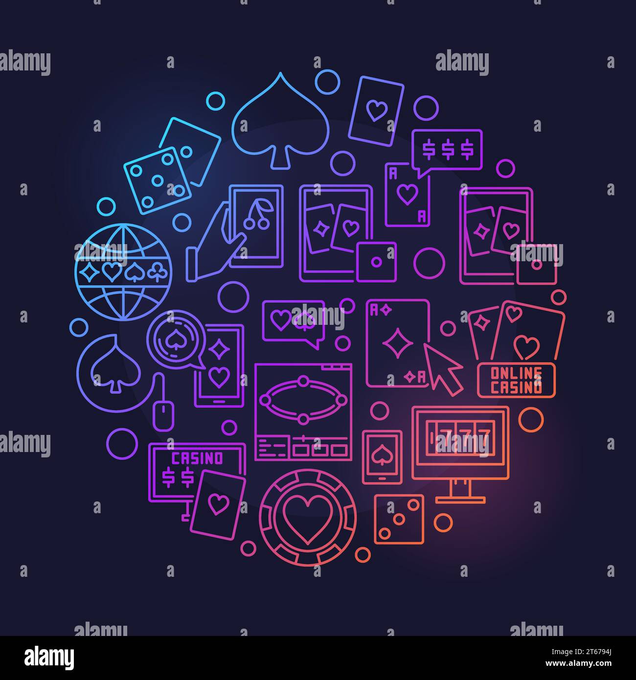 Gambling chips computer illustration Stock Vector Images - Alamy