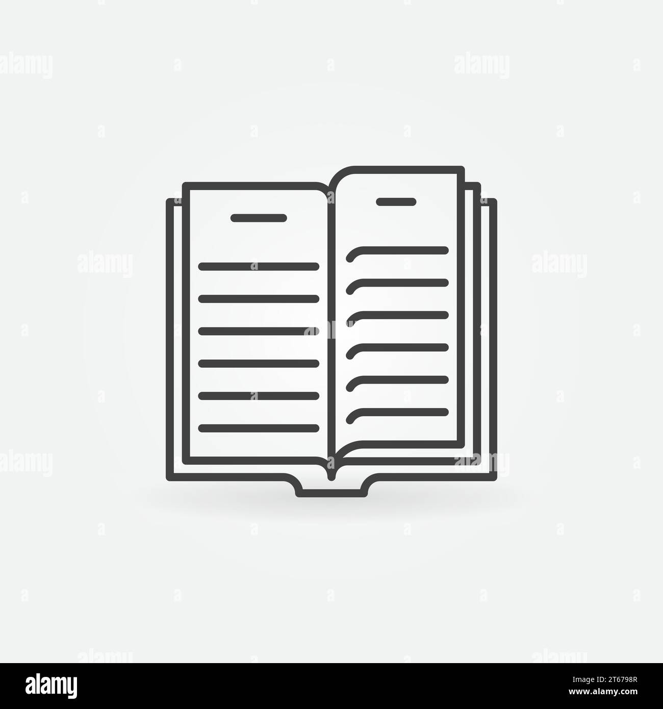 Open Book outline icon - vector book concept symbol or logo element in ...