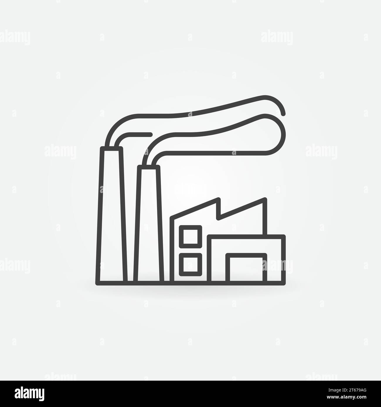 Factory line icon - vector industrial building concept symbol or logo ...
