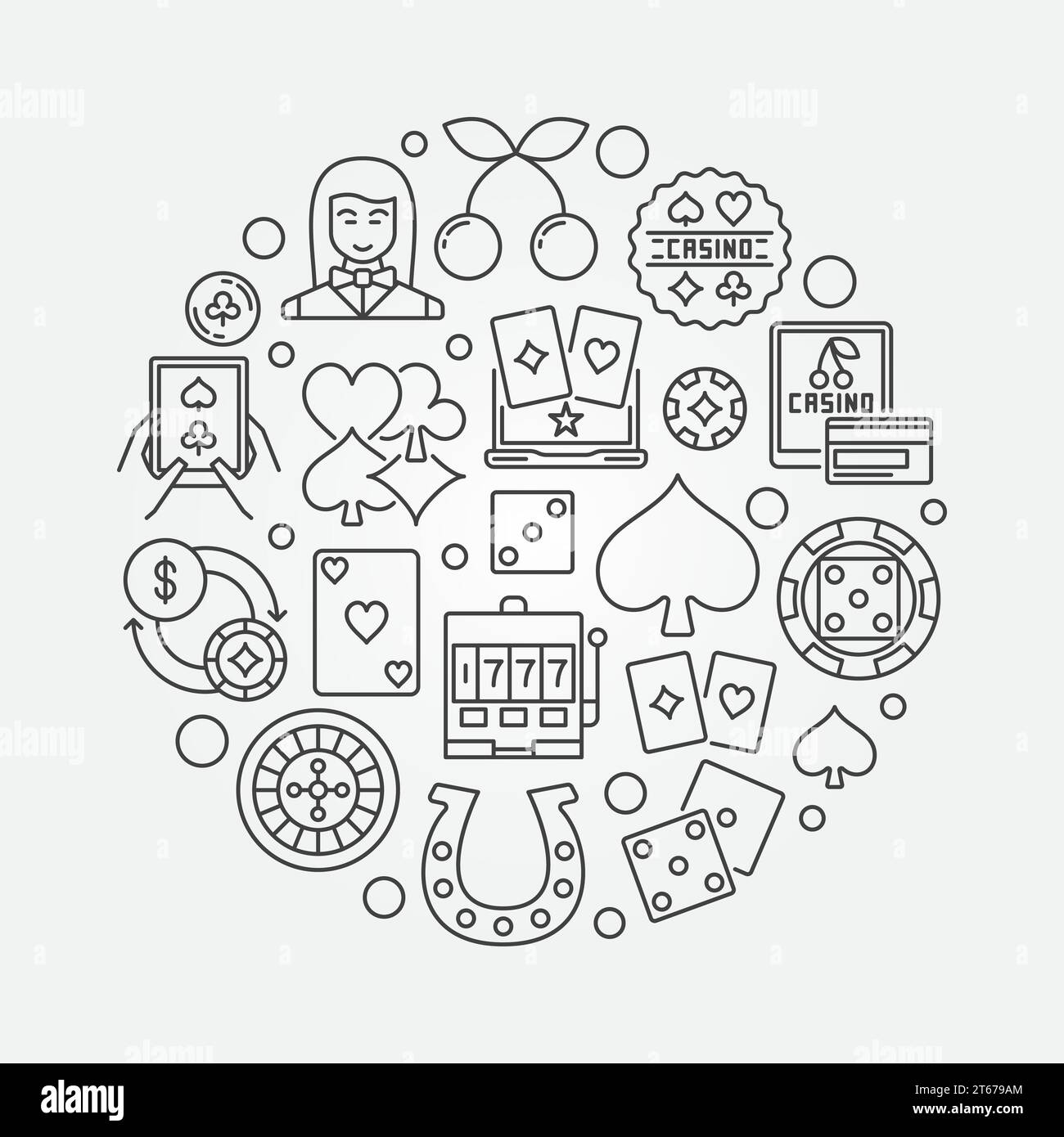 Laptop poker cards poker chips Stock Vector Images - Alamy