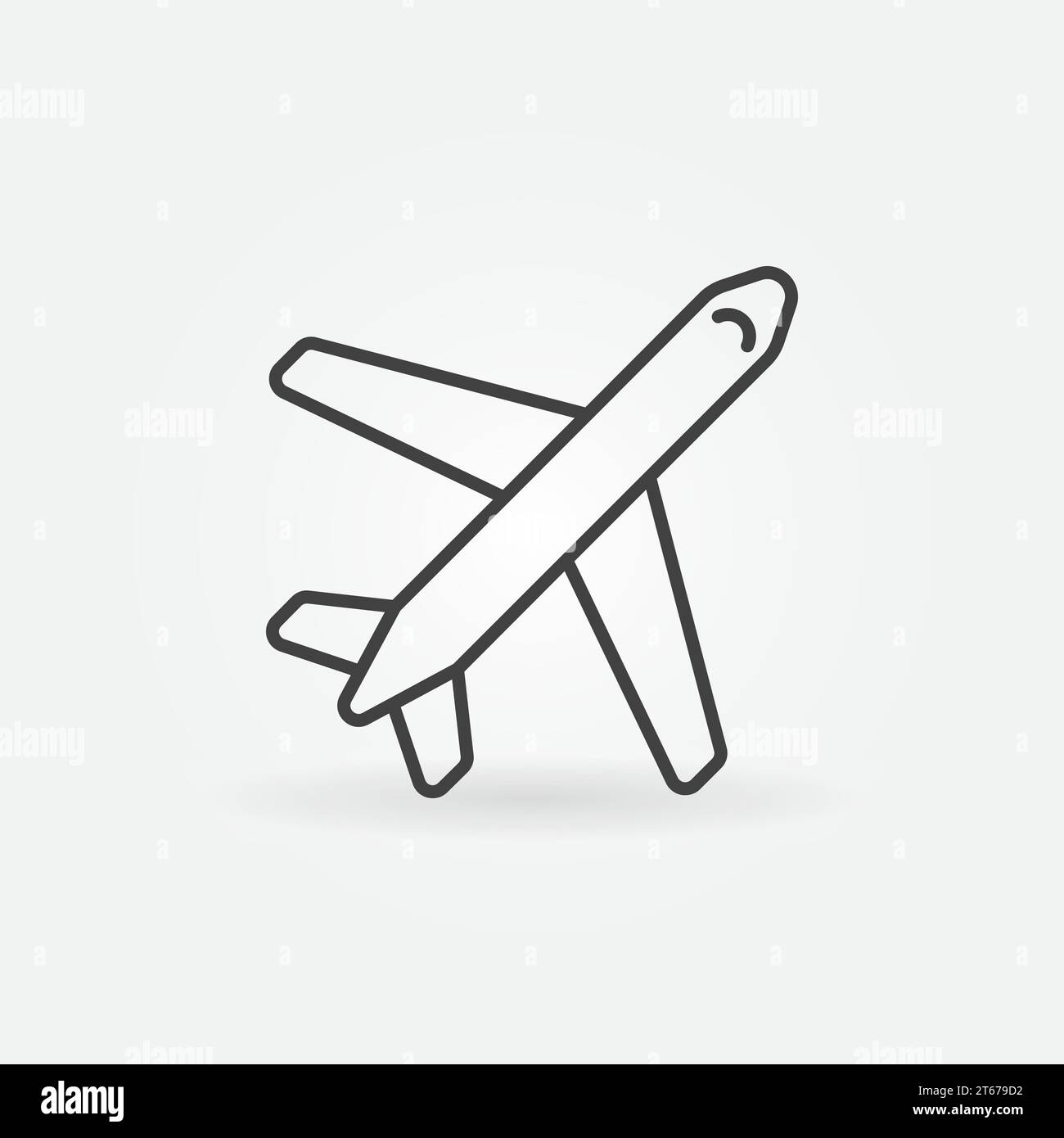 Airplane line icon - vector minimal aircraft symbol or logo element in ...