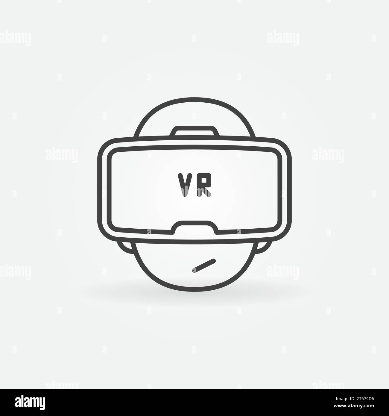 Face with virtual reality concept icon. Vector thin line VR headset ...