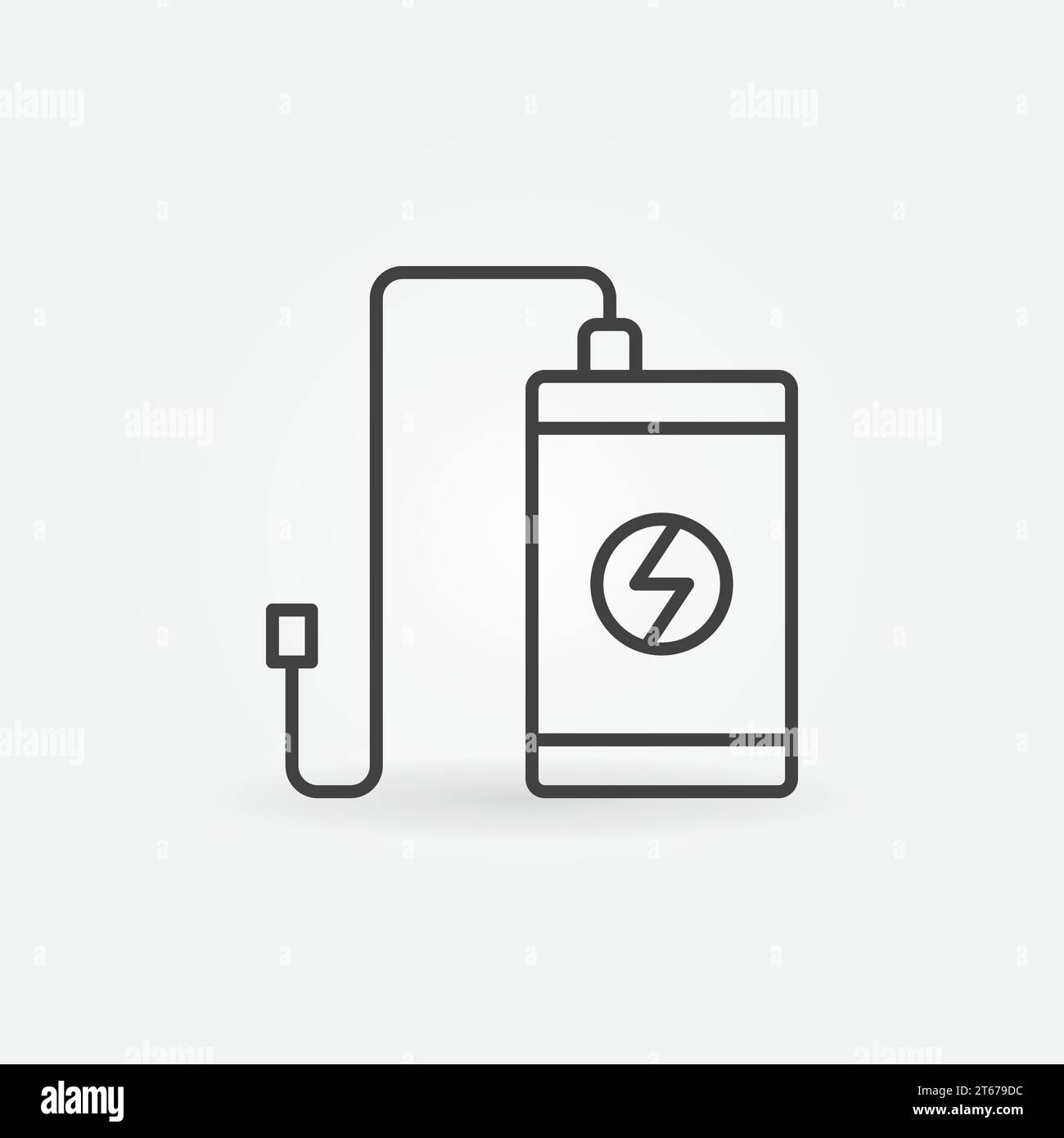 Power bank outline icon. Vector concept symbol or logo element of ...