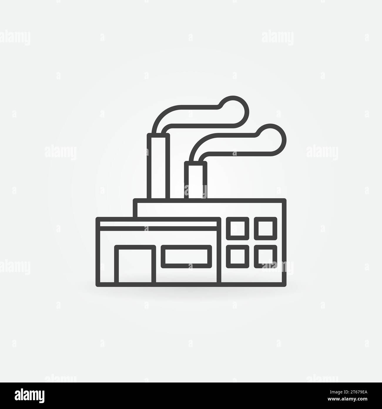 Factory building line icon - vector minimal sign Stock Vector Image ...