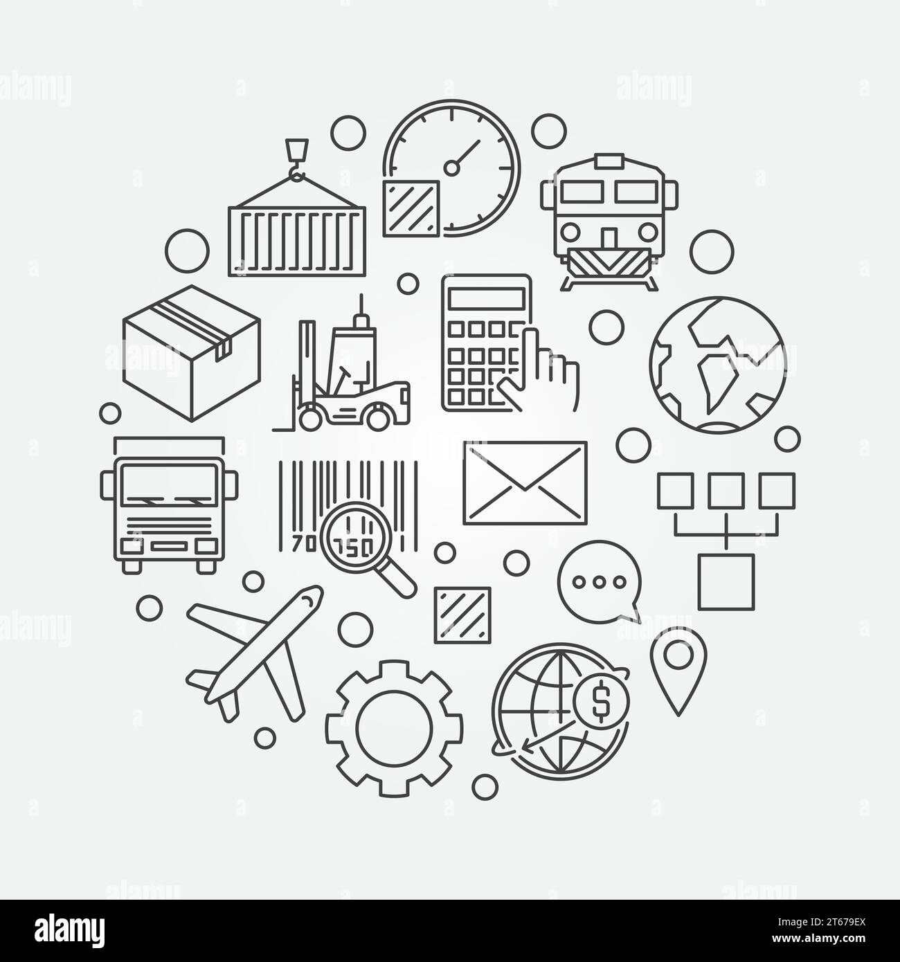 Logistics and delivery round illustration - vector cargo and ...