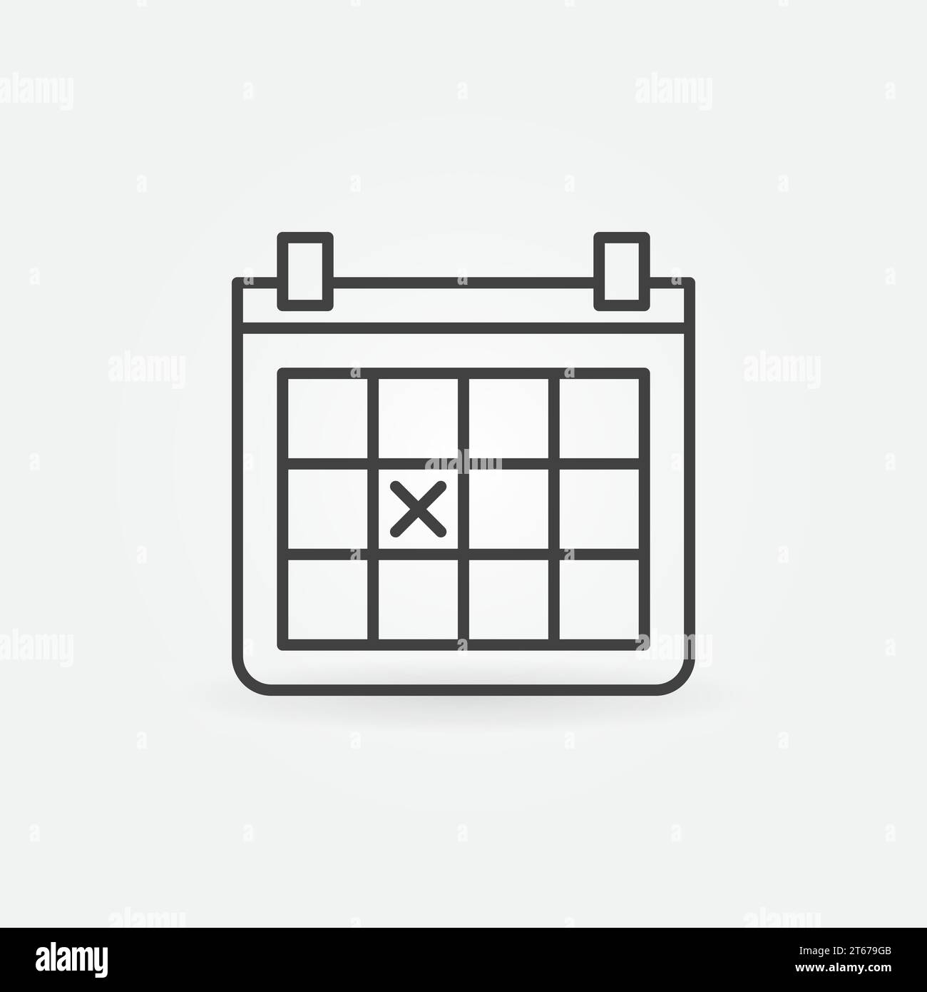 Calendar outline icon - vector minimal symbol or design element in thin ...