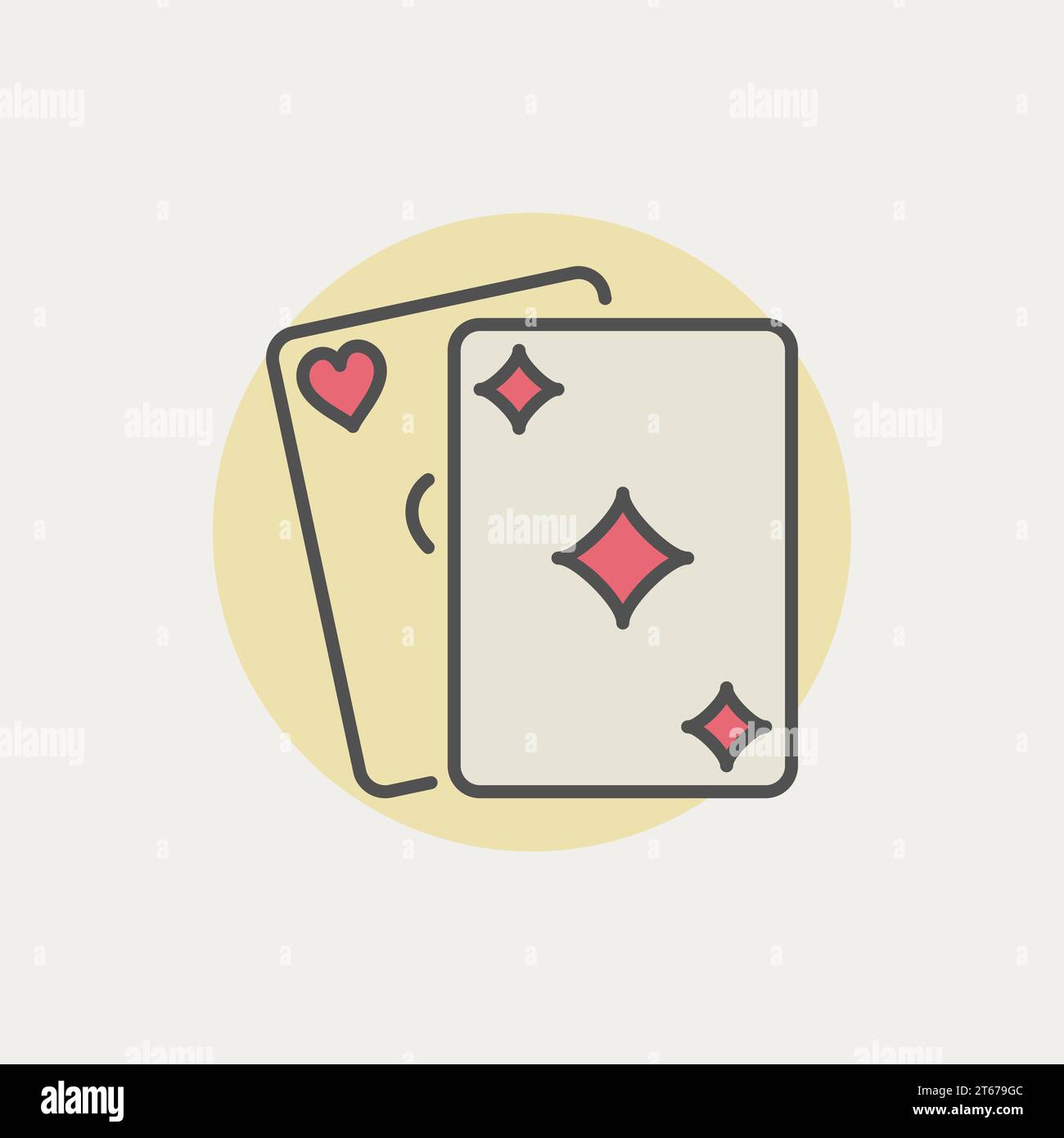 Colorful playing cards icon. Vector two cards creative symbol Stock ...