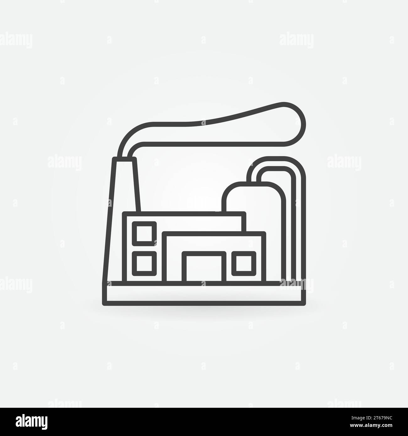 Factory and industrial business icon - vector minimal symbol in thin ...
