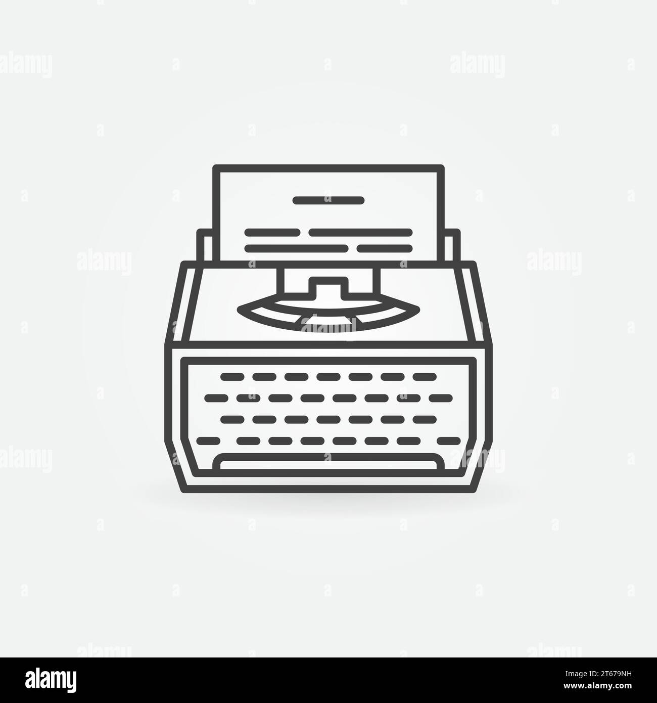 Typewriter line icon. Vector minimal copywriting concept symbol Stock ...