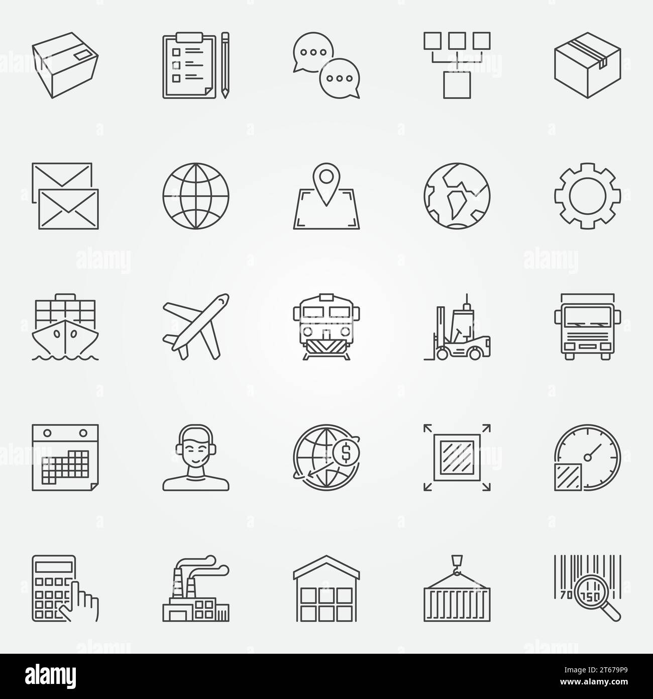 Logistics and delivery icons set. Vector shipping and wholesale concept ...