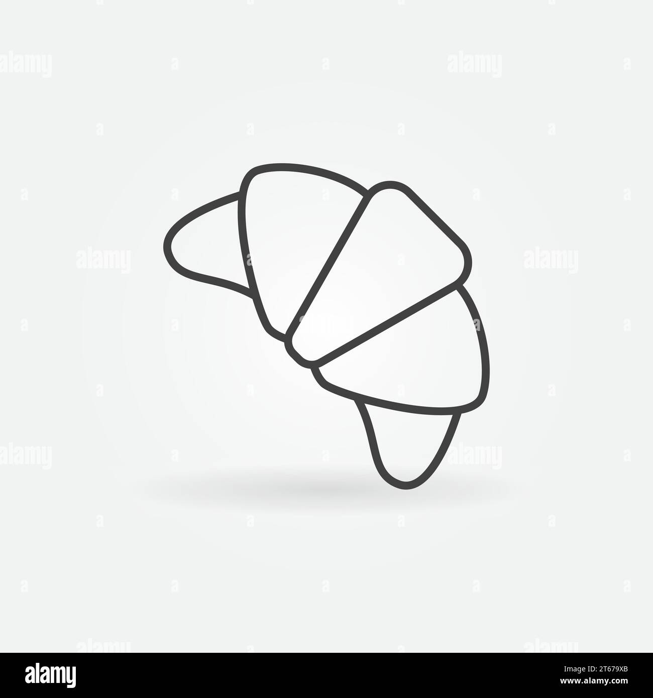 Croissant line icon - vector concept symbol or design element Stock ...