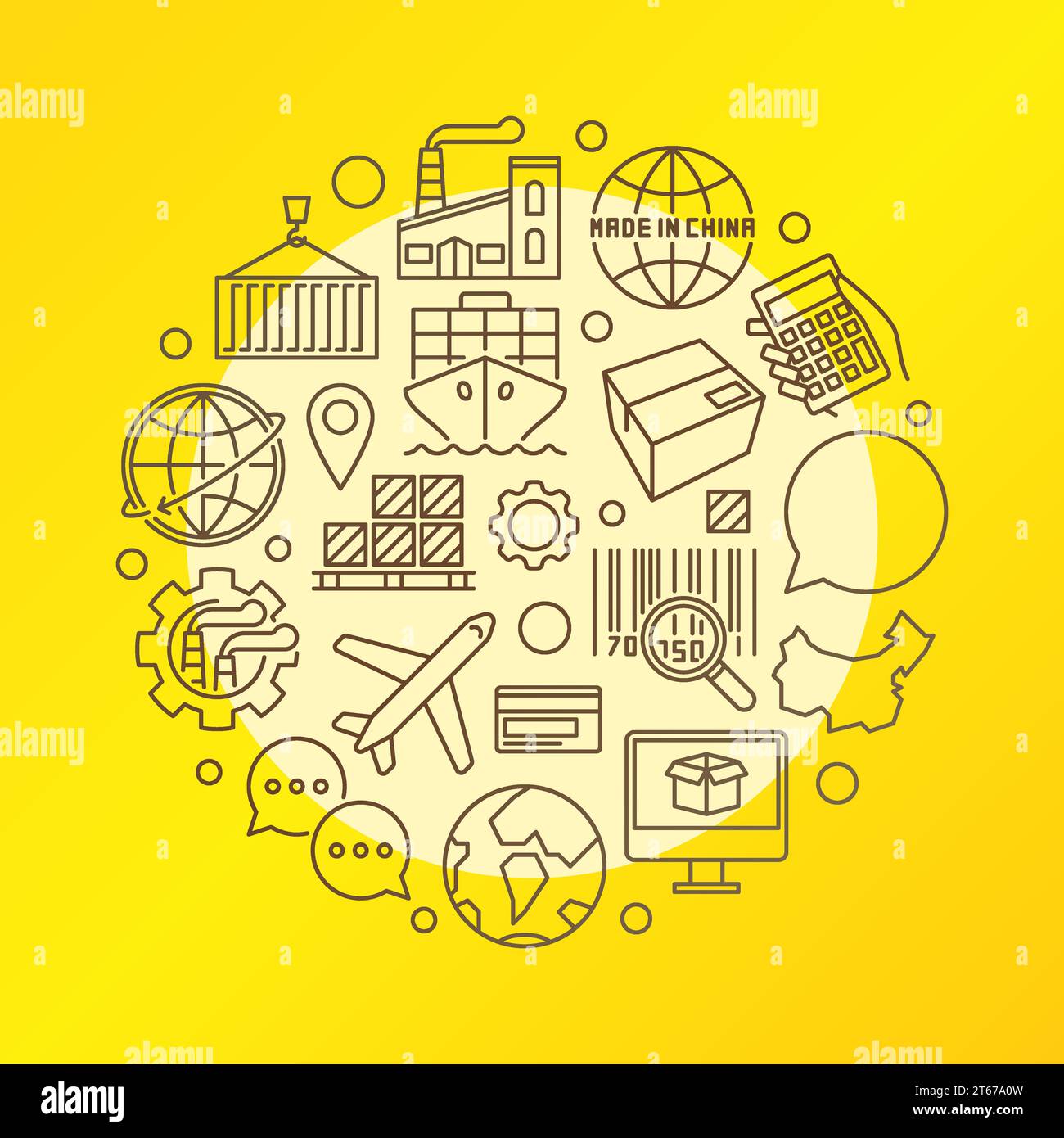 China business colorful illustration - vector export and delivery from ...