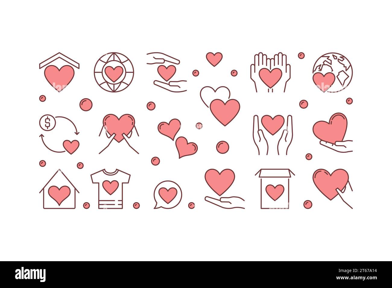 Donation vector creative illustration or horizontal banner on white ...