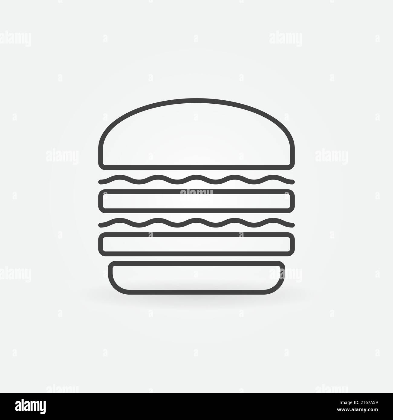Hamburger line icon. Vector burger concept minimal symbol in thin line ...