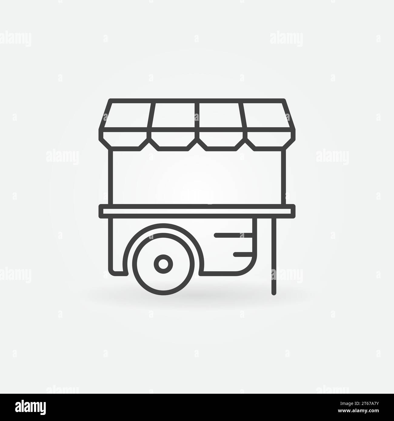 Wheel market stall icon. Vector mobile cart outline symbol or design ...