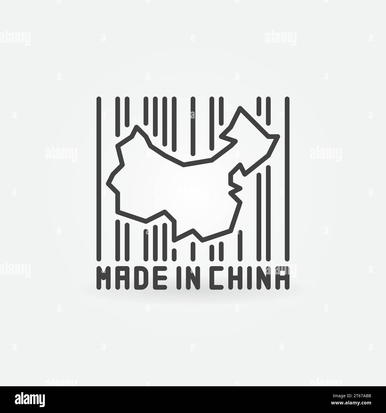 China map in barcode concept icon - vector Made in China symbol or ...