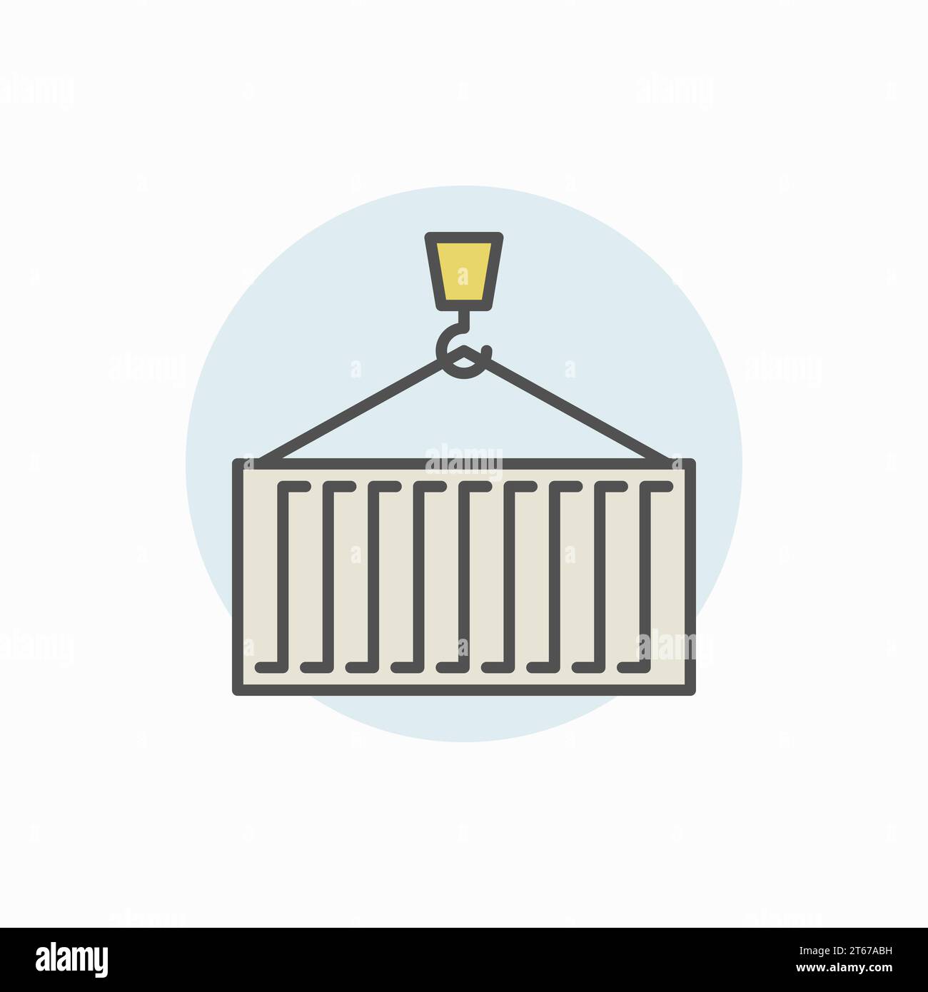 Crane lifting shipping container Stock Vector Images - Alamy