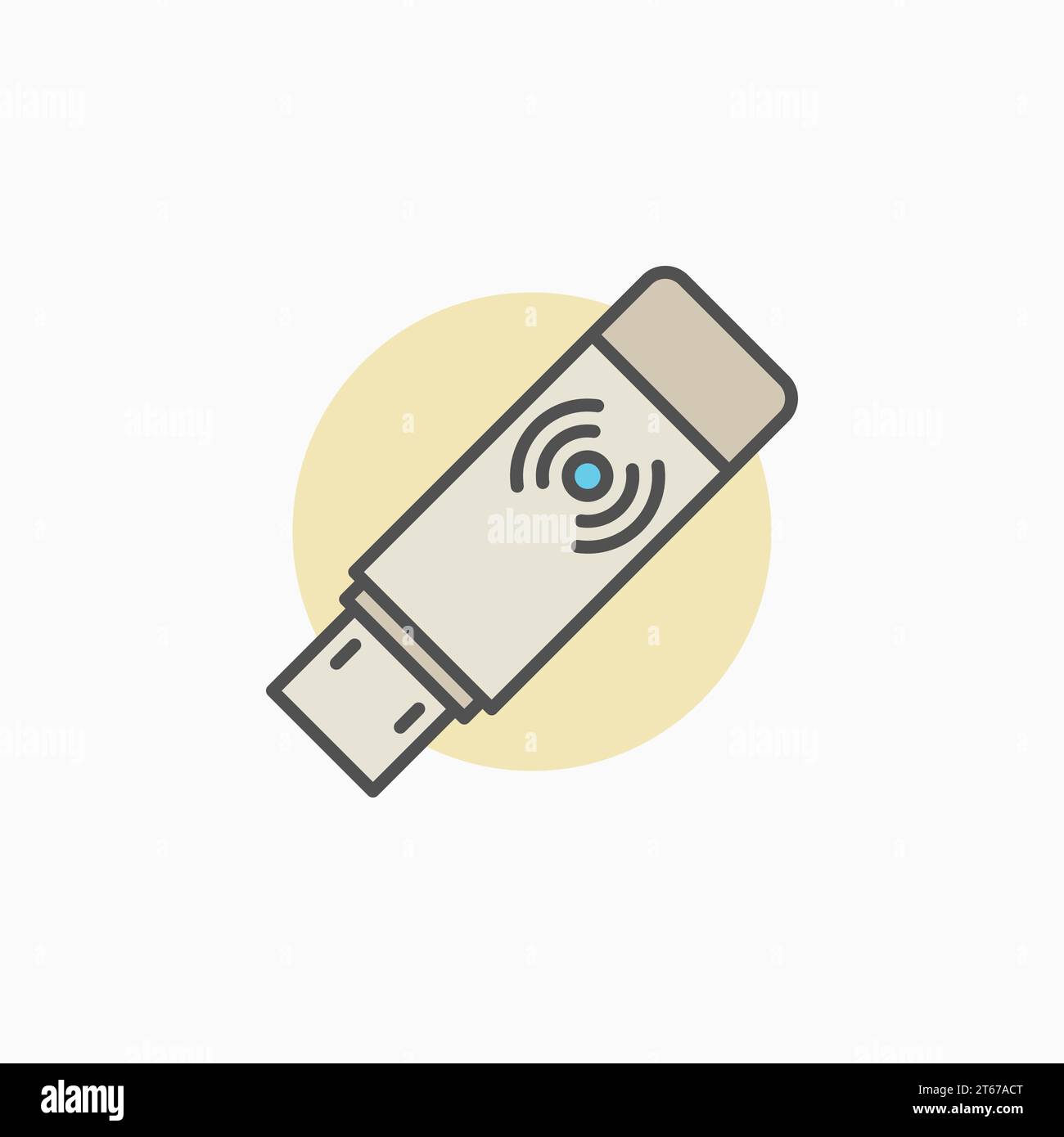 Wireless USB transmitter receiver icon - vector Wi-Fi adapter colorful ...