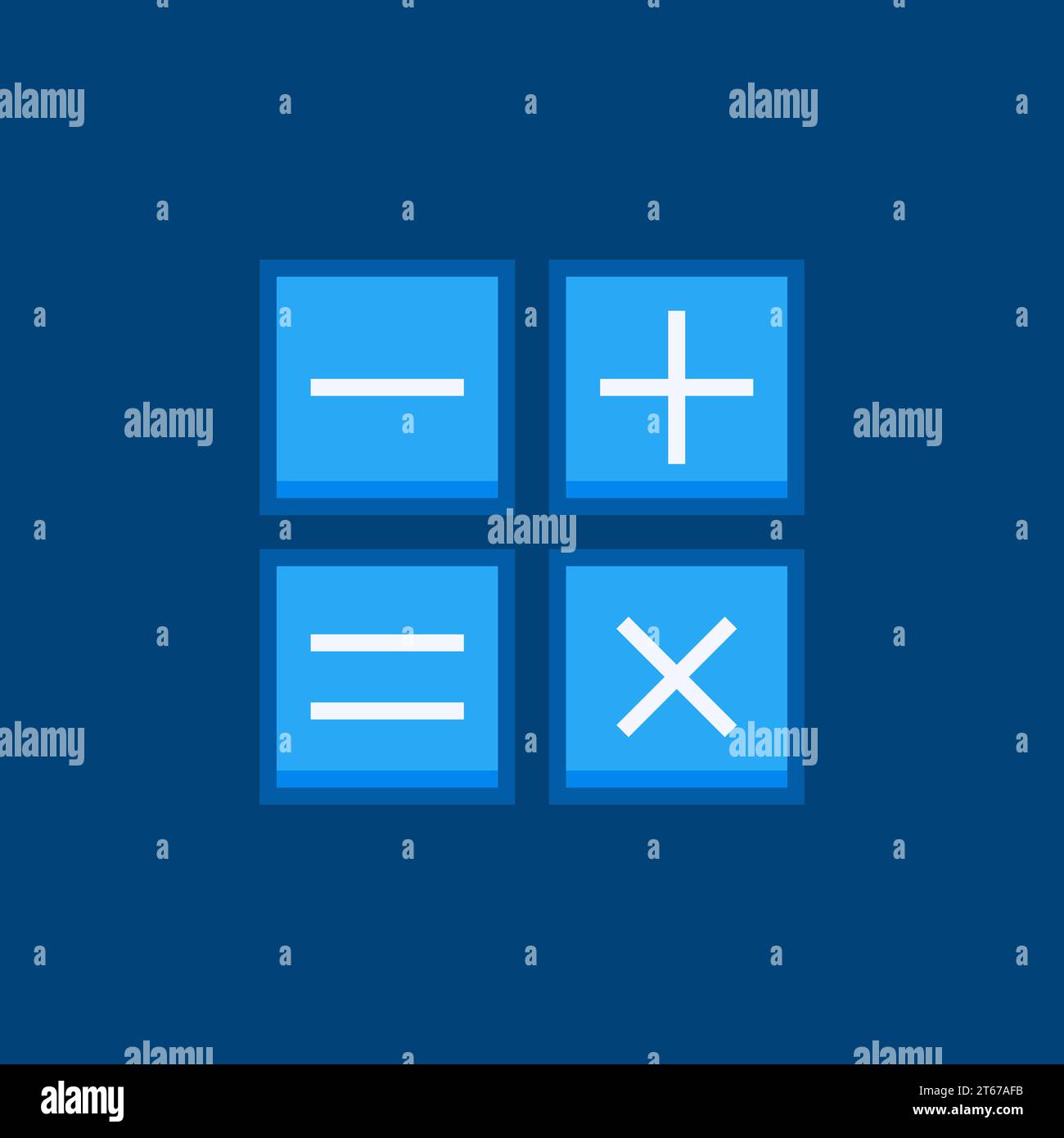 Math Flat Icon - Vector Mathematics Concept Blue Symbol Or Design