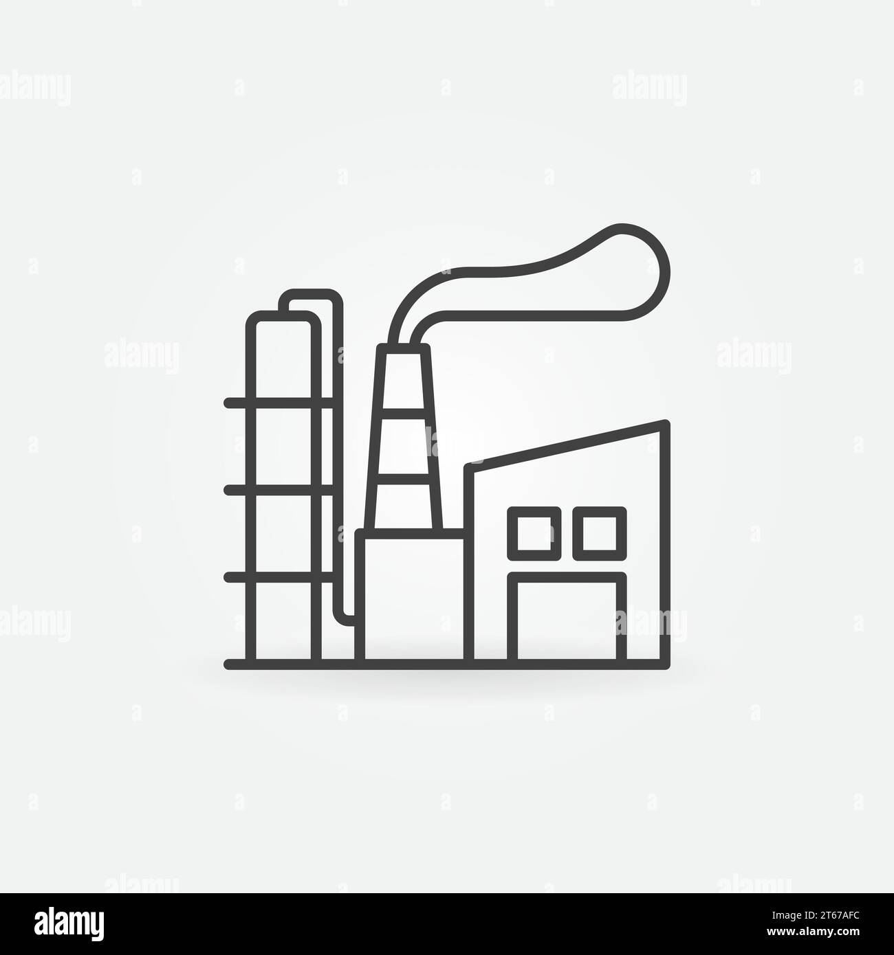 Manufacturing plant line icon. Vector factory concept simple outline ...