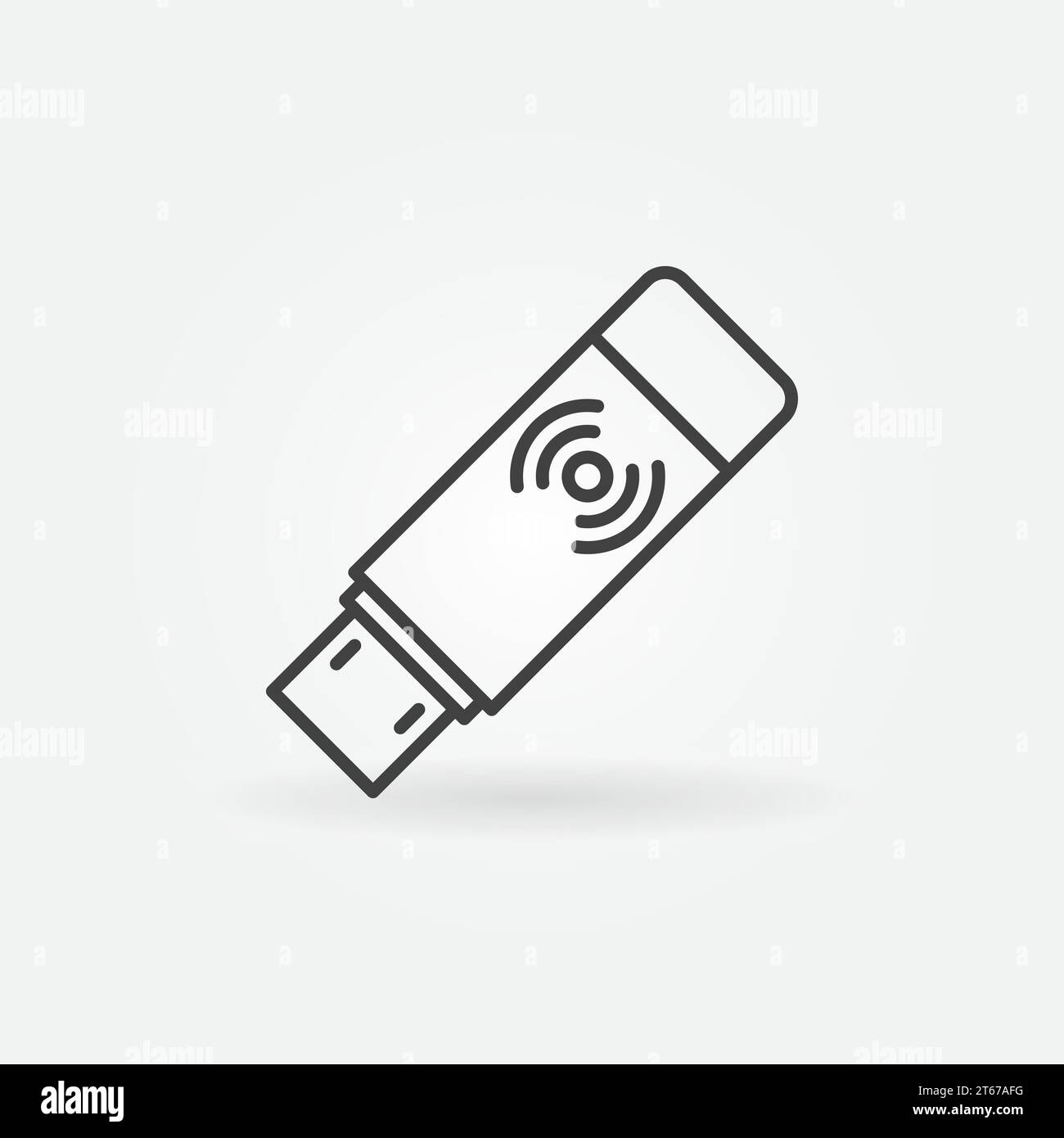 USB Wireless receiver icon - vector minimal USB Wi-Fi adapter concept ...